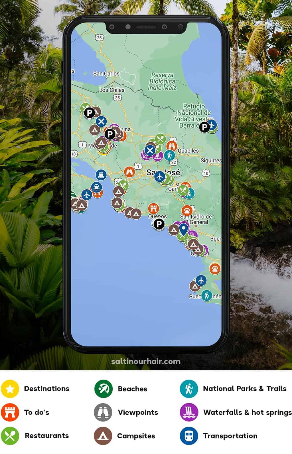 Costa Rica Google Maps Locations · Salt in our Hair